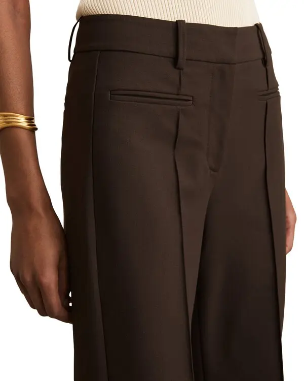 REISS Claude Flare Leg Trousers - Chocolate
