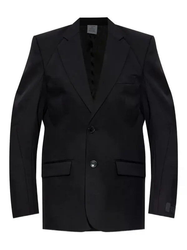 Vetements Padded-shoulder Wool Blazer - Black