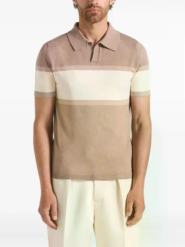 Manière De Voir Enzo Colour-block Polo Top - Neutrals