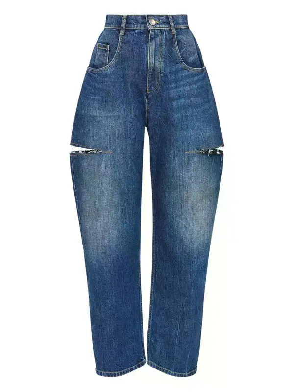 MAISON MARGIELA Cut-out High-rise Jeans - Blue