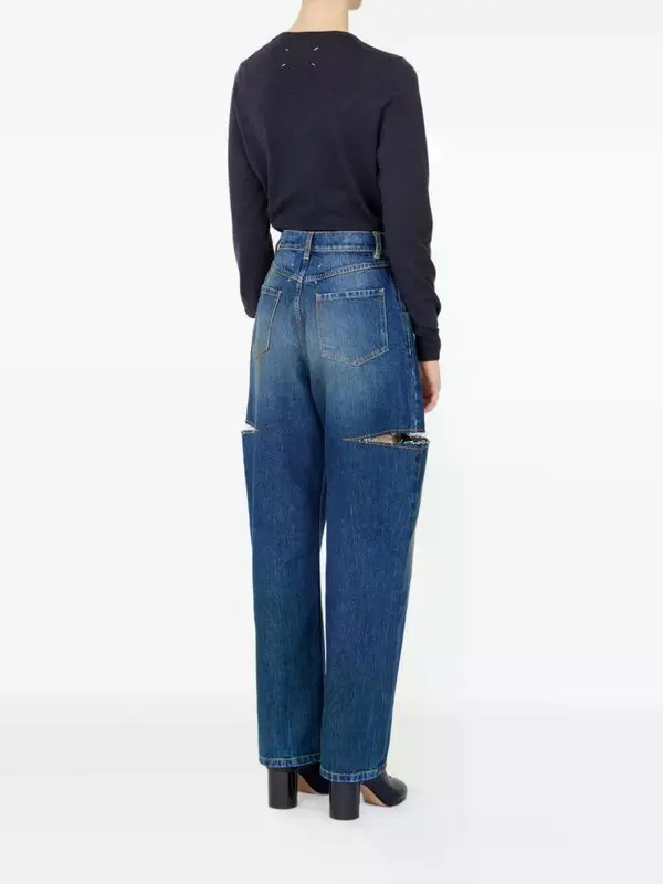 MAISON MARGIELA Cut-out High-rise Jeans - Blue