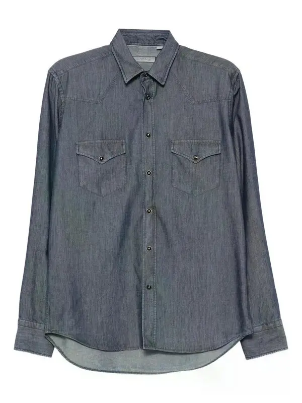 Canali Long-sleeved Denim Shirt