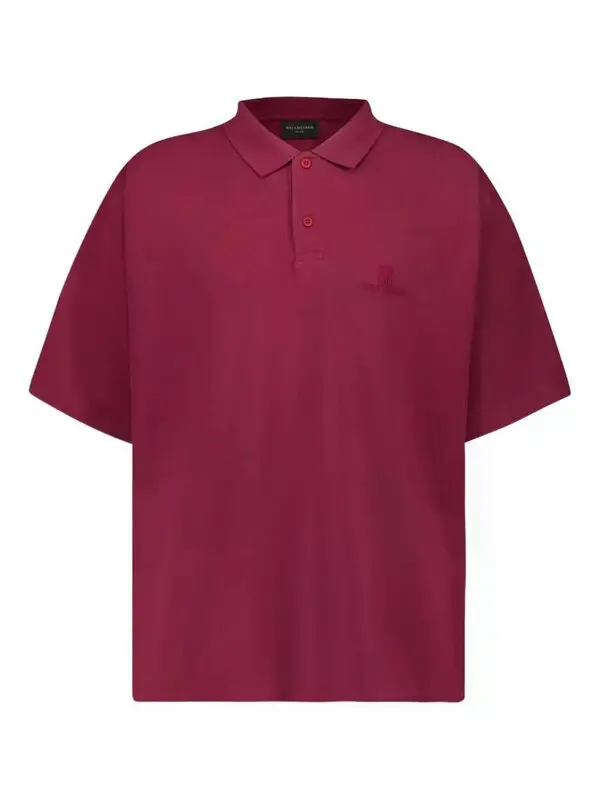 Balenciaga Embroidered-logo Polo Shirt - Red