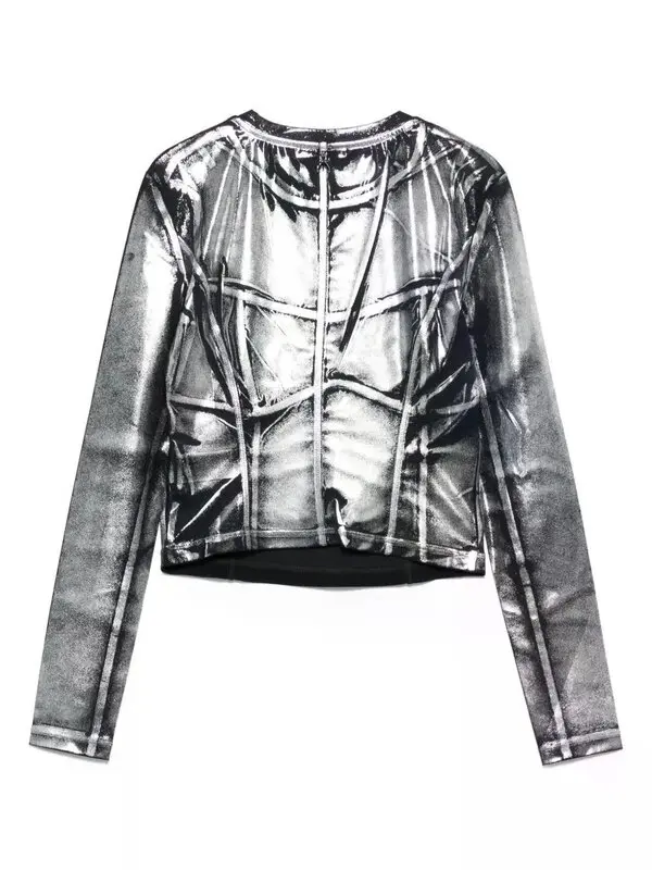 Patrizia Pepe Metallic Panelled Top