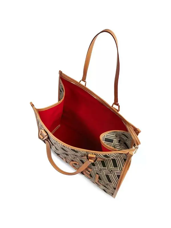 LANCEL Monogrammed Leather-trimmed Tote Bag