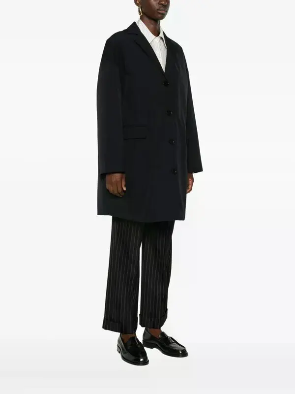 Aspesi Button-fastening Notched-lapel Coat - Blue