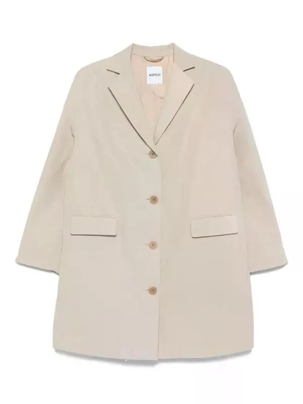 Aspesi Button-fastening Coat - Neutrals