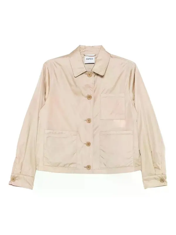 Aspesi Buttoned Patch-pocket Jacket - Neutrals