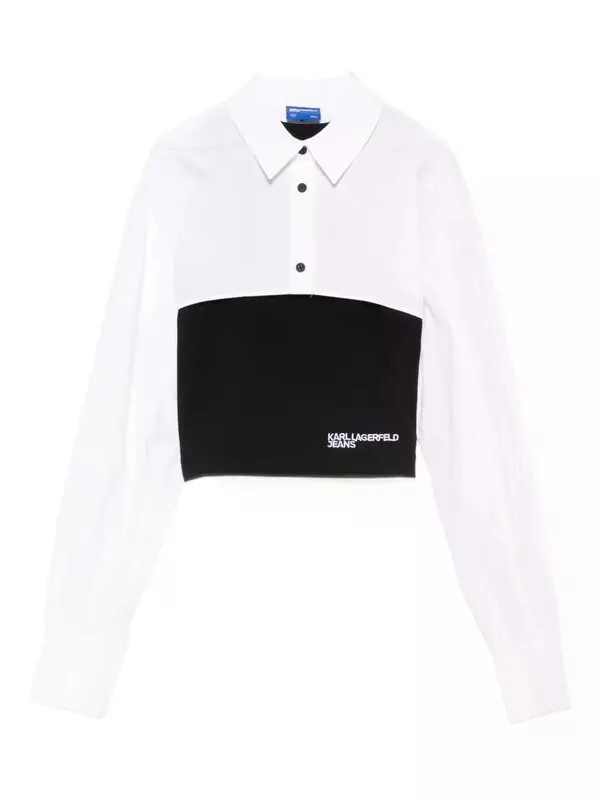 Karl Lagerfeld Colour-block Cotton Shirt - Black