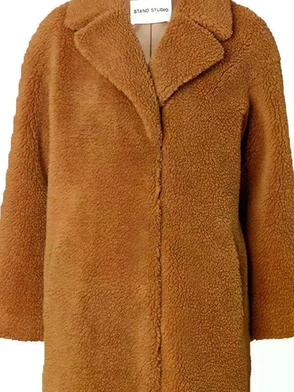 STAND STUDIO Camille Fleece-textured Coat - Brown