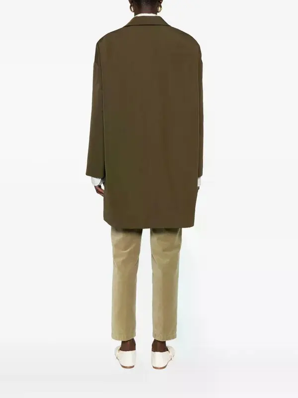 Aspesi Button-front Notched-lapel Coat - Green