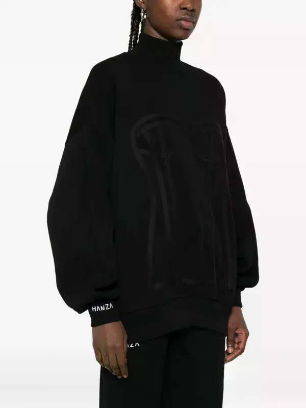 HAMZA Corset-detail Turtleneck Sweatshirt