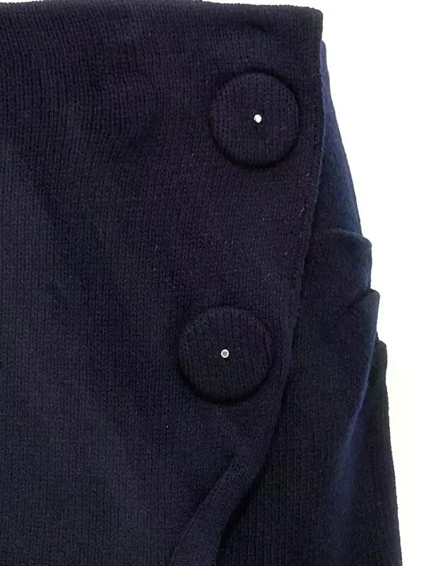 Prada Cashmere Midi Skirt With Button Detail