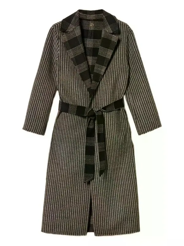 TWINSET Striped-pattern Reversible Coat