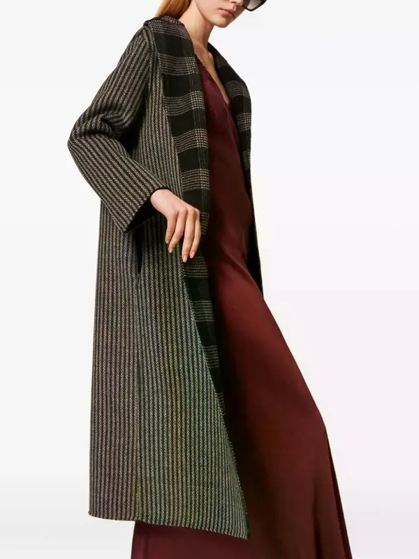 TWINSET Striped-pattern Reversible Coat