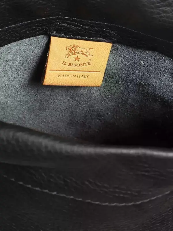 Il Bisonte Leather Bucket Bag - Black
