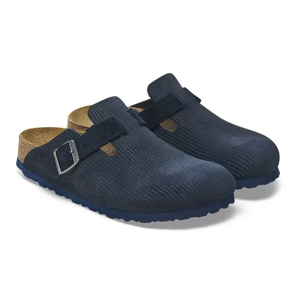 BIRKENSTOCK Boston Suede Leather Clogs - Corduroy Midnight