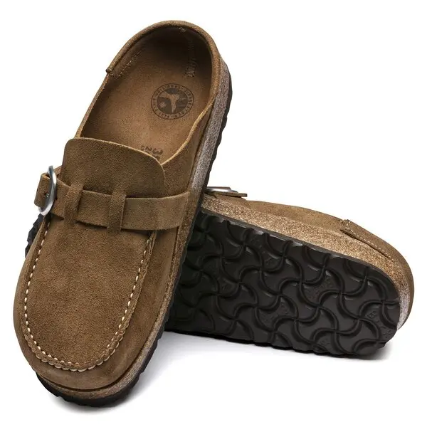 BIRKENSTOCK Buckley Suede Leather Clogs - Tea