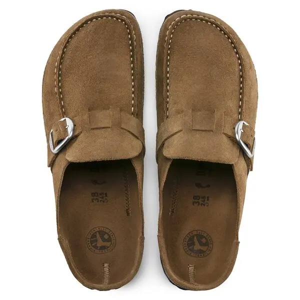 BIRKENSTOCK Buckley Suede Leather Clogs - Tea