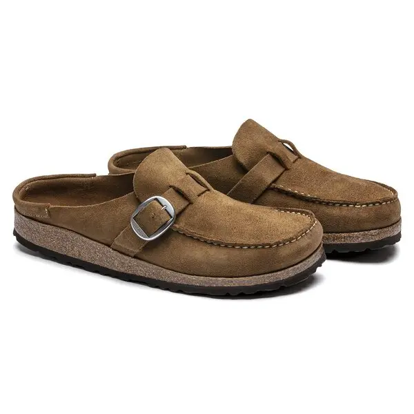 BIRKENSTOCK Buckley Suede Leather Clogs - Tea