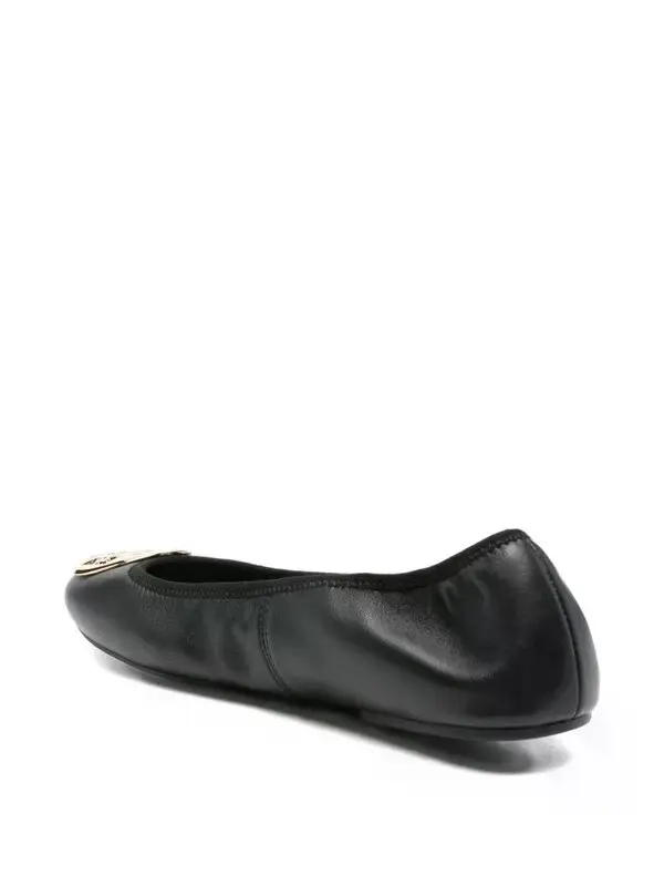 Tory Burch Reva Leather Ballet Flats - Black
