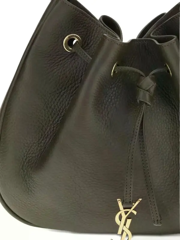 Saint Laurent Drawstring Leather Shoulder Bag