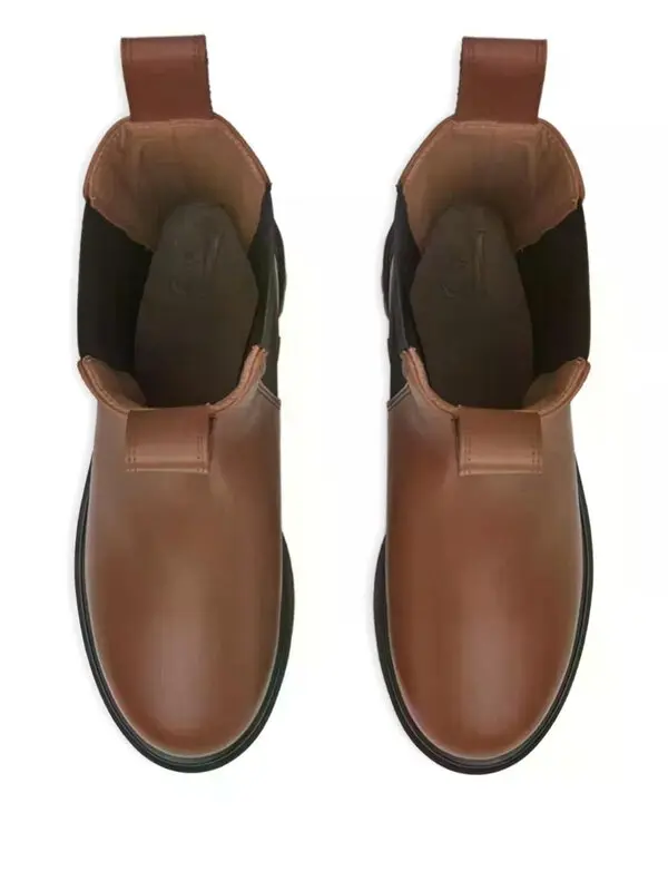 FLATTERED Leather Chelsea Boots With Elastic Panels