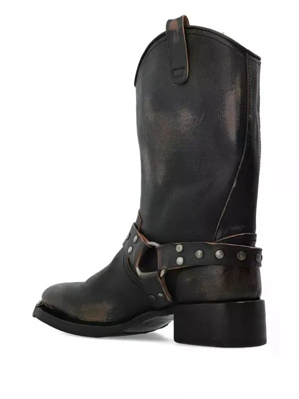 Dsquared2 Studded Leather Biker Boots