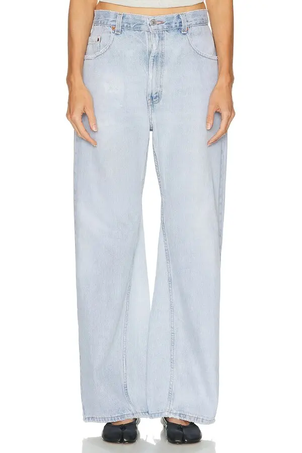 ALIGRACE Vintage Wide Leg Jeans - Light Medium