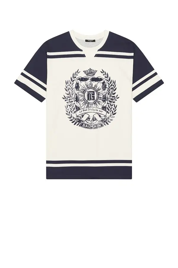 Balmain Varsity T-shirt In Cream