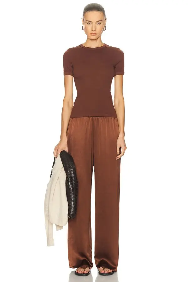 Enza Costa Supima Cotton Classic Tee - Nutmeg