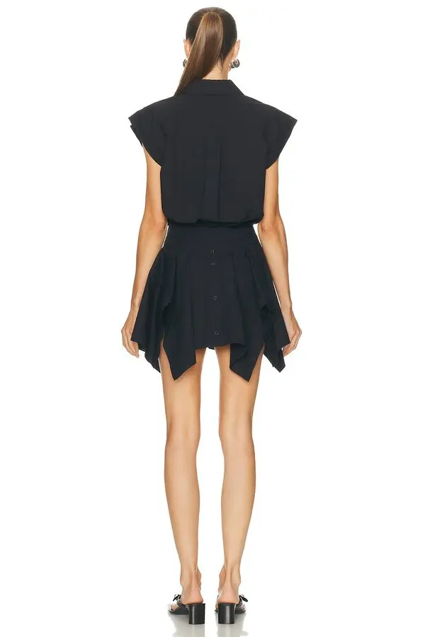 Alexander Wang Cut Off Double Shirt Dress - Black