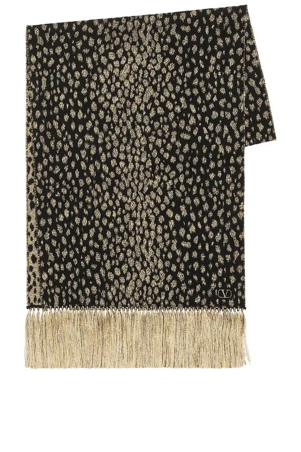Valentino Garavani Cashmere Scarf In Brown - Marrone & Oro