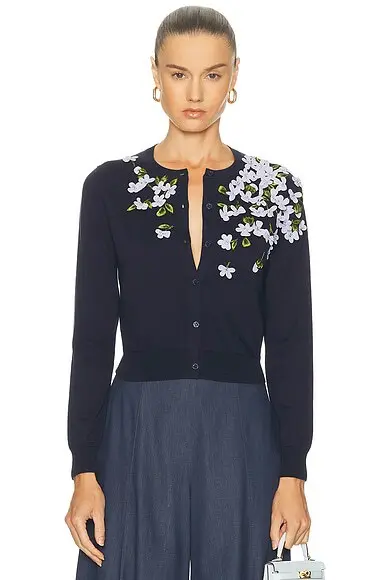 Carolina Herrera Embellished Cropped Cardigan