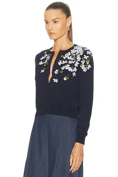 Carolina Herrera Embellished Cropped Cardigan