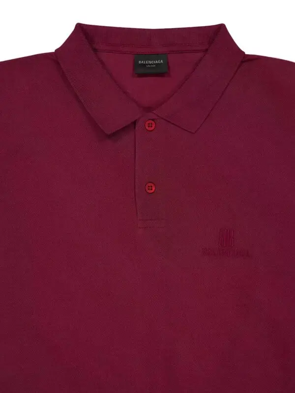 Balenciaga Embroidered-logo Polo Shirt - Red