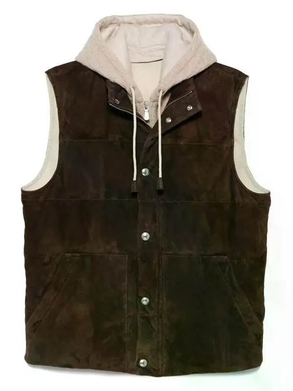 Eleventy Suede Quilted Gilet