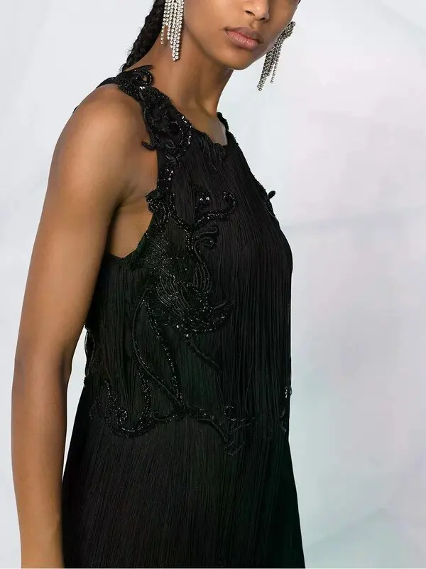 Alberta Ferretti Embellished Tassel Midi Dress