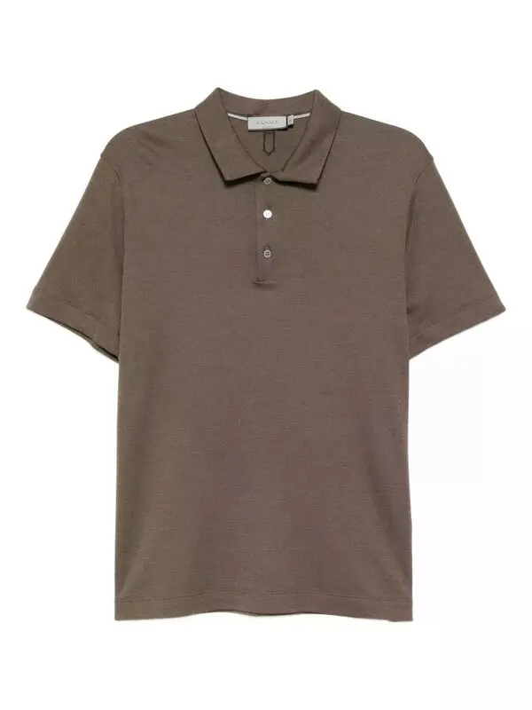 Canali Cotton-blended Polo Shirt - Brown