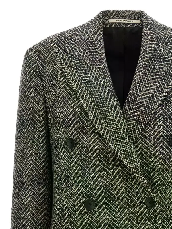 Tagliatore Herringbone Double-breasted Overcoat