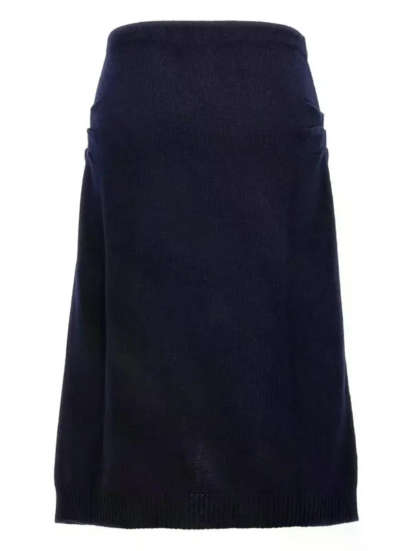 Prada Cashmere Midi Skirt With Button Detailing