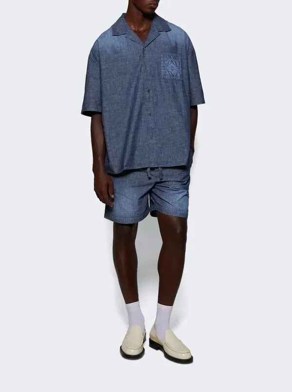 Loewe Washed Cotton Chambray Shorts