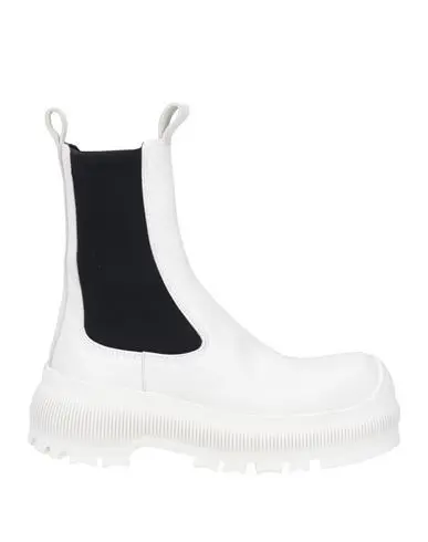 JIL SANDER Ankle Boots In Leather And Textile Fibers - White