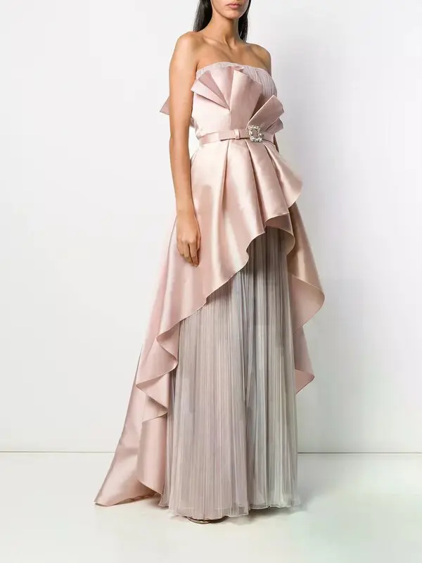 Alberta Ferretti Ruffled Bustier Gown
