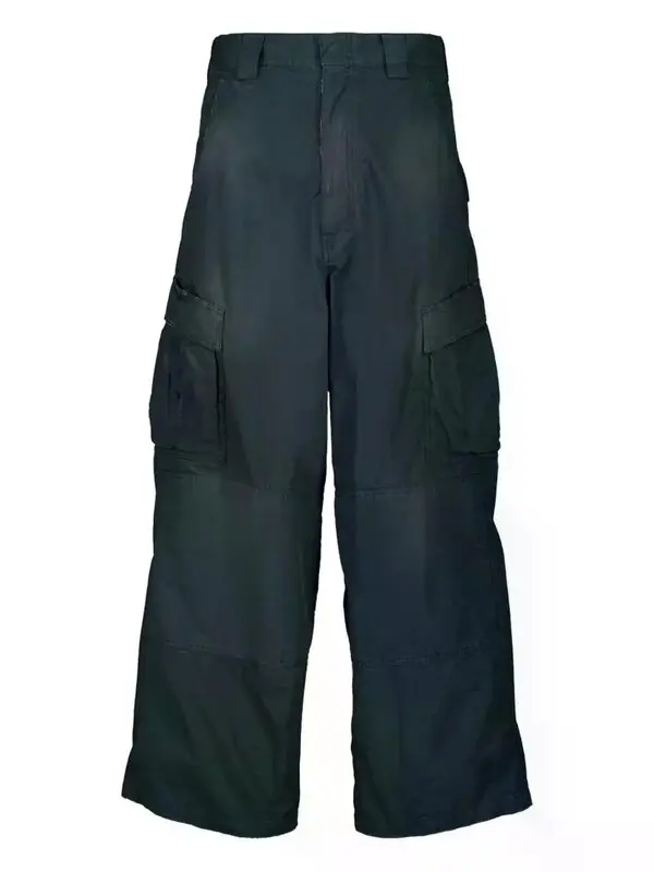 Balenciaga Washed Cotton Cargo Pants - Green