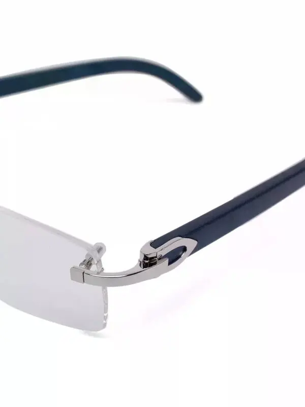 Cartier Rimless Square-frame Glasses - Blue