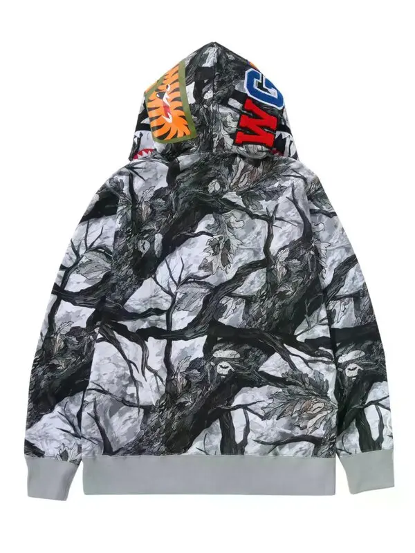 A BATHING APE Tree Edge Camo Shark Zip-up Hoodie