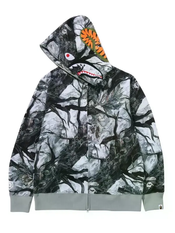 A BATHING APE Tree Edge Camo Shark Zip-up Hoodie