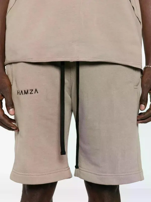 HAMZA Cotton-blend Track Shorts - Neutrals