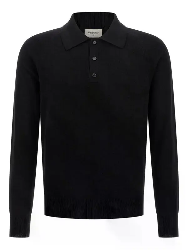 Saint Laurent Wool Buttoned Polo Shirt